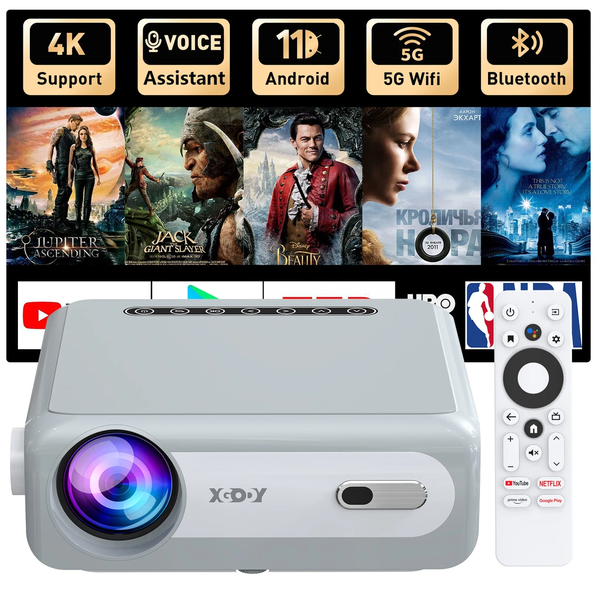 $250 XGODY Sail Projector True Android TV Native 1080P, 54% OFF