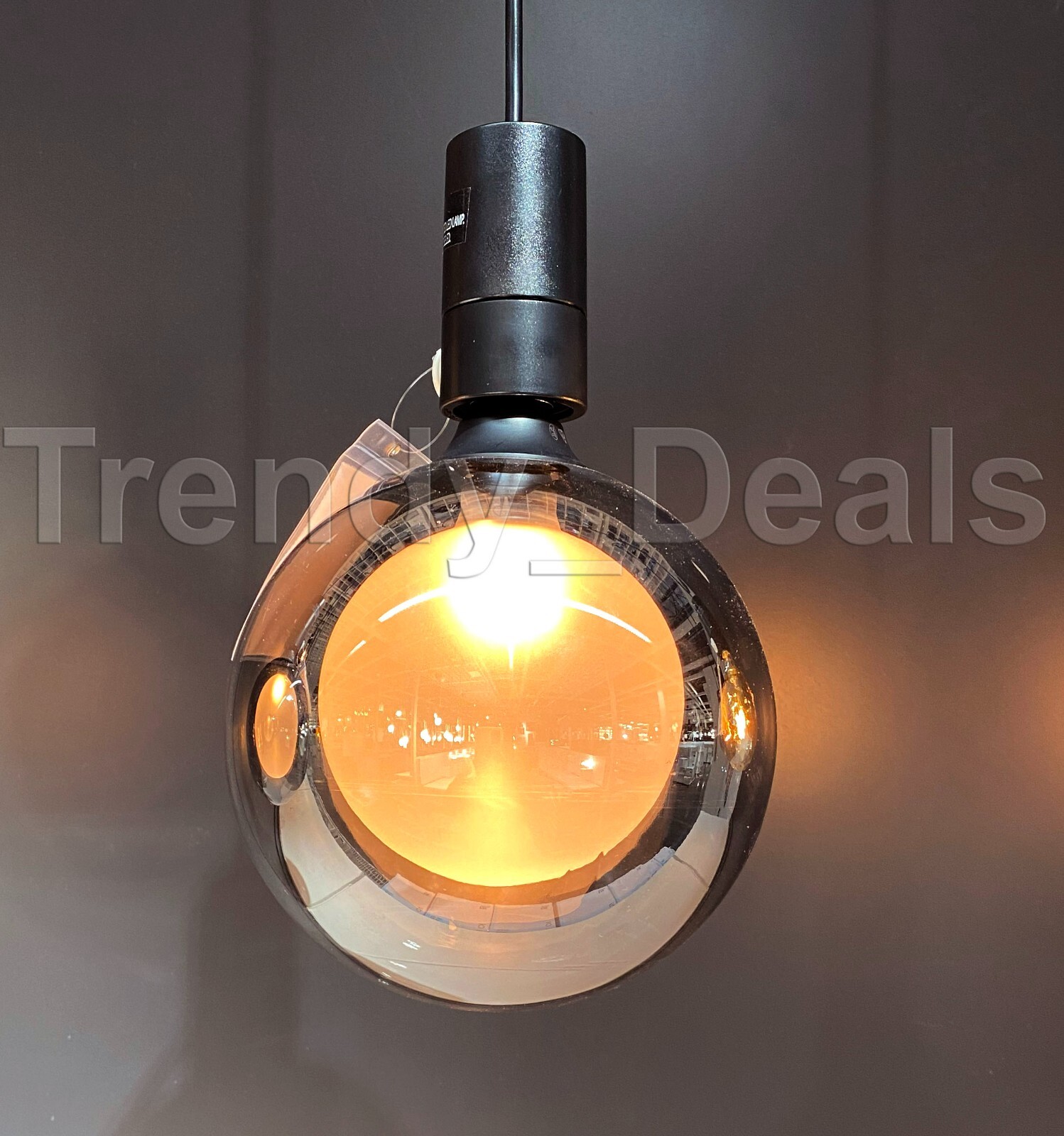 Ikea MOLNART LED Bulb E26 100 lumen, Double Globe Gray Clear Glass 7 ...