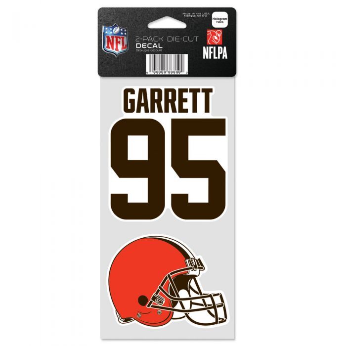 MYLES GARRETT CLEVELAND BROWNS 4"X8" 2 PIECE PERFECT CUT DECALS NFL ...