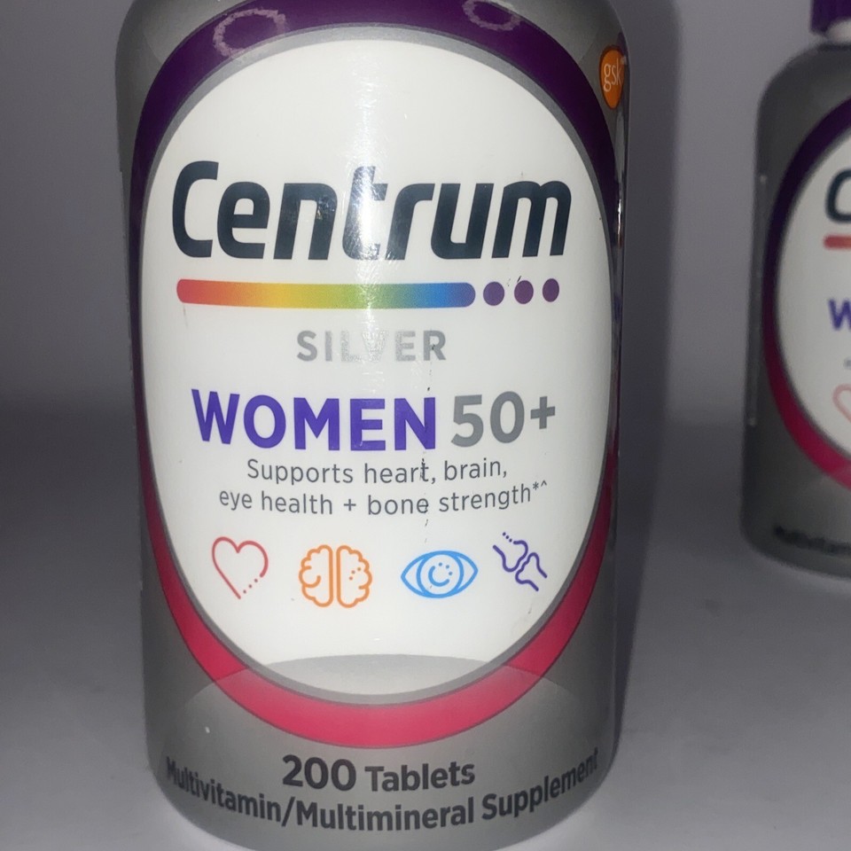 2 Pack - CENTRUM SILVER WOMEN 50+ MULTI VITAMINS 200 Count Each Exp 05/ ...