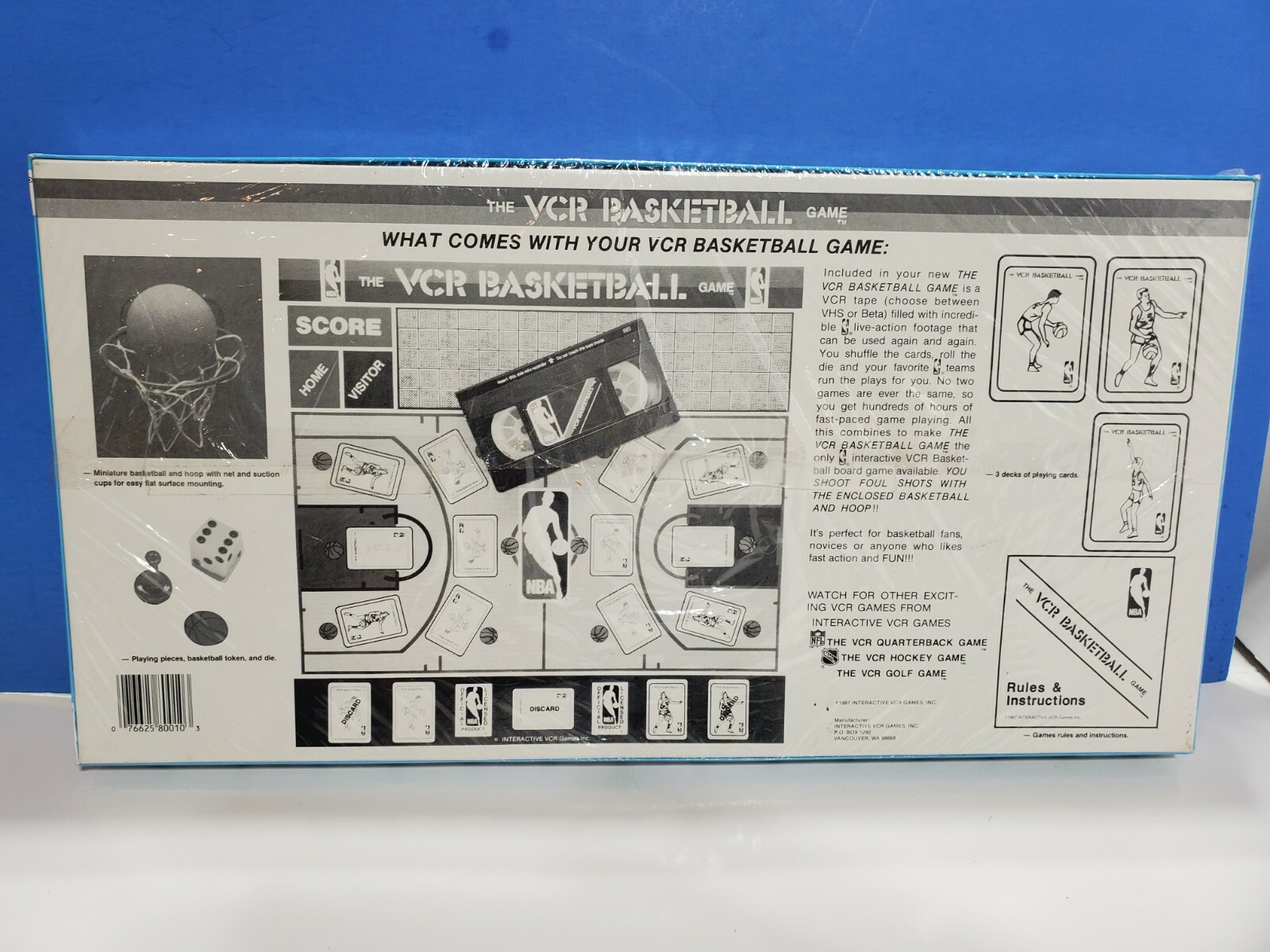 Interactive The VCR Basketball NBA VHS Vintage 1987 Board Game for sale ...