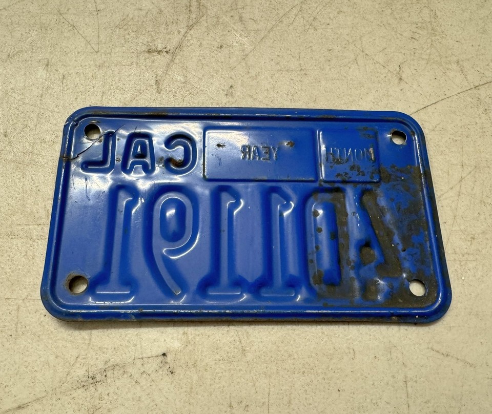 California Motorcycle Blue & Yellow License Plate 4D1191 Classic YOM ...