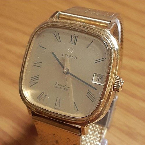 ETERNA Executive Men’s Watch Quartz 4000 Analog Square 35mm Gold ...