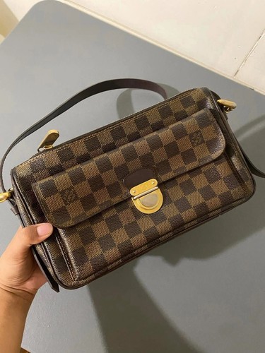 Louis Vuitton Ravello Shoulder Bag GM Brown Canvas Damier | eBay