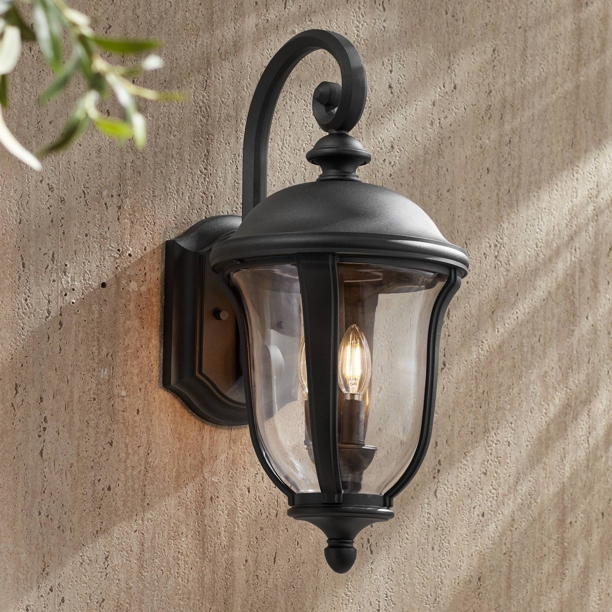 Scroll Black Outdoor Wall Light Fixture