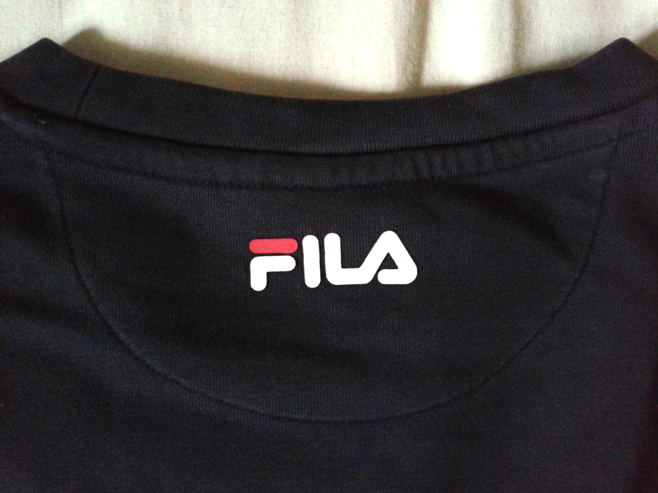 FILA Spell Out Logo Lime/Navy Crew Neck Sweatshirt Mens Size S | eBay