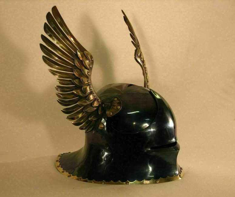 German Sallet Helmet European Close Steel Armour Helmet with Wings ...