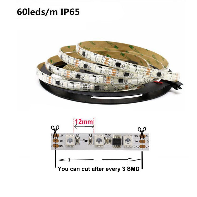5M WS2811 LED Strip 5050 RGB IC Addressable Dream Color Pixel Tape ...