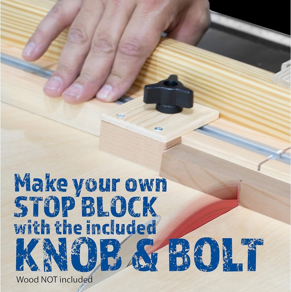 DIY Table Saw Crosscut Sled Kit with 2 UHMW Bars 2 Aluminum Tracks 1 ...