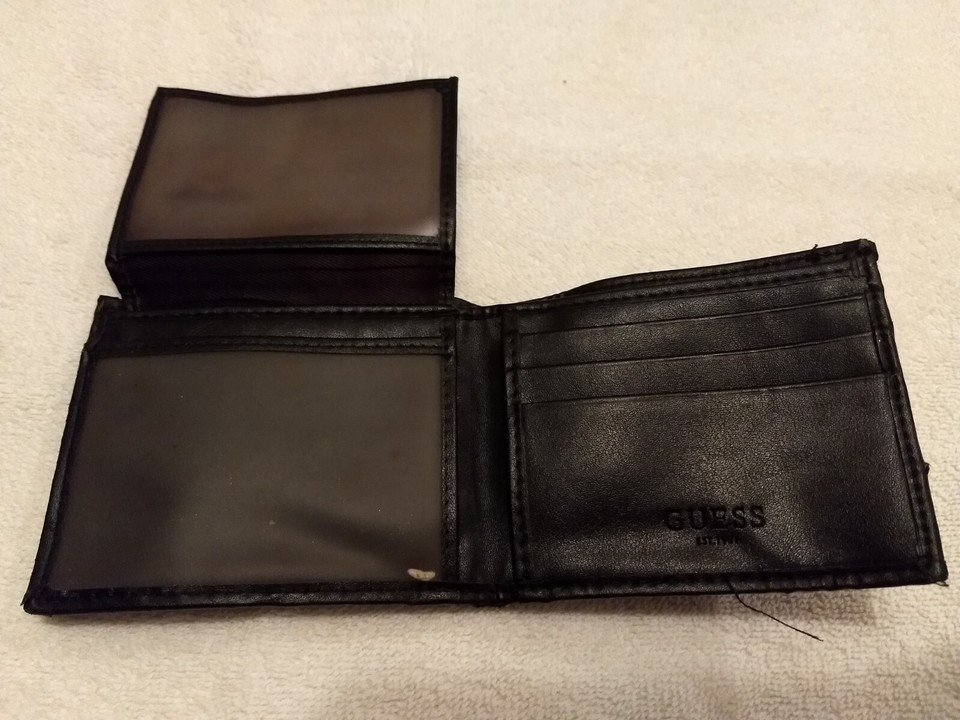 Guess Bifold Wallet w/ 2 Clear ID Windows, Black | eBay