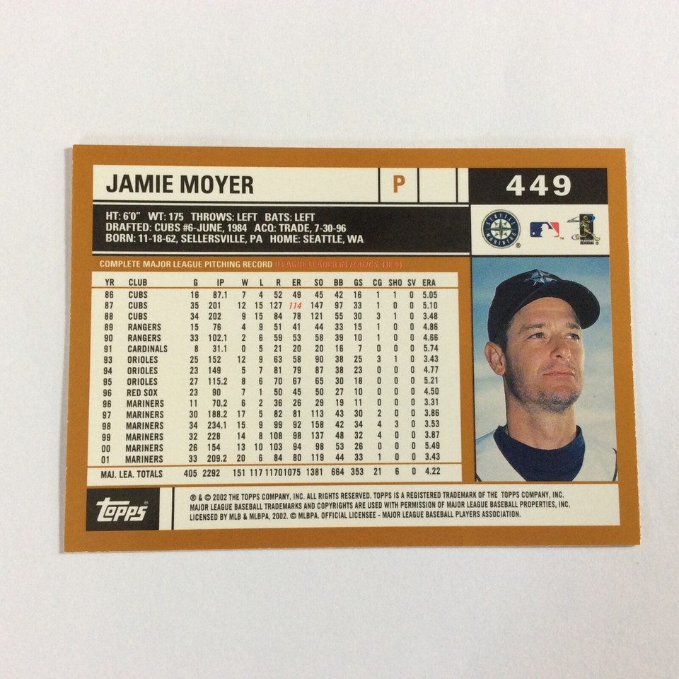 2002 Topps #449 Jamie Myer Seattle Mariners | eBay