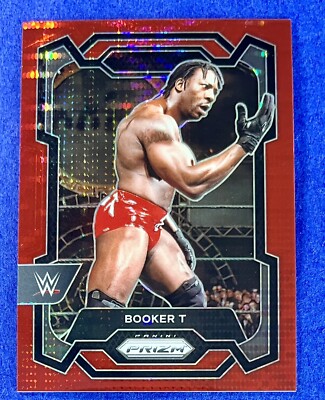 Booker T 2024 Panini Prizm WWE RED PULSAR PRIZM PARALLEL Card #160 /399 ...