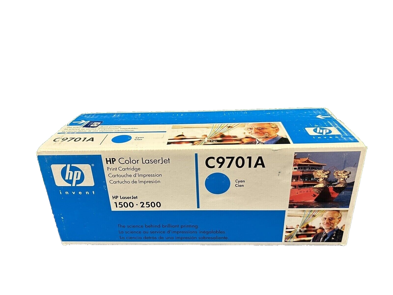 NEW Genuine OEM HP Cyan Toner Print Cartridge LaserJet 1500 2500 C9701A ...