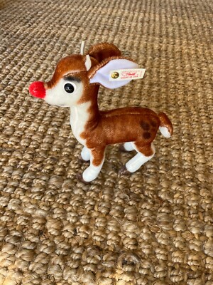 Vintage 1997 STEIFF Mohair RUDOLPH RED NOSED Reindeer 10" 652141 | eBay