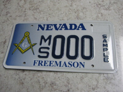 Nevada Freemason Sample License Plate | eBay