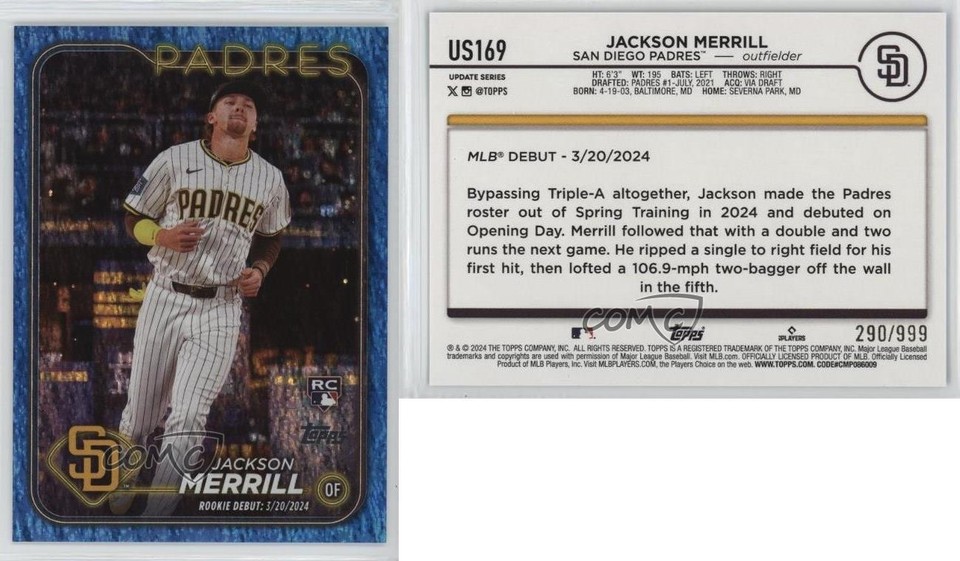2024 Topps Update Rookie Debut Blue Holo Foilboard 290/999 Jackson ...