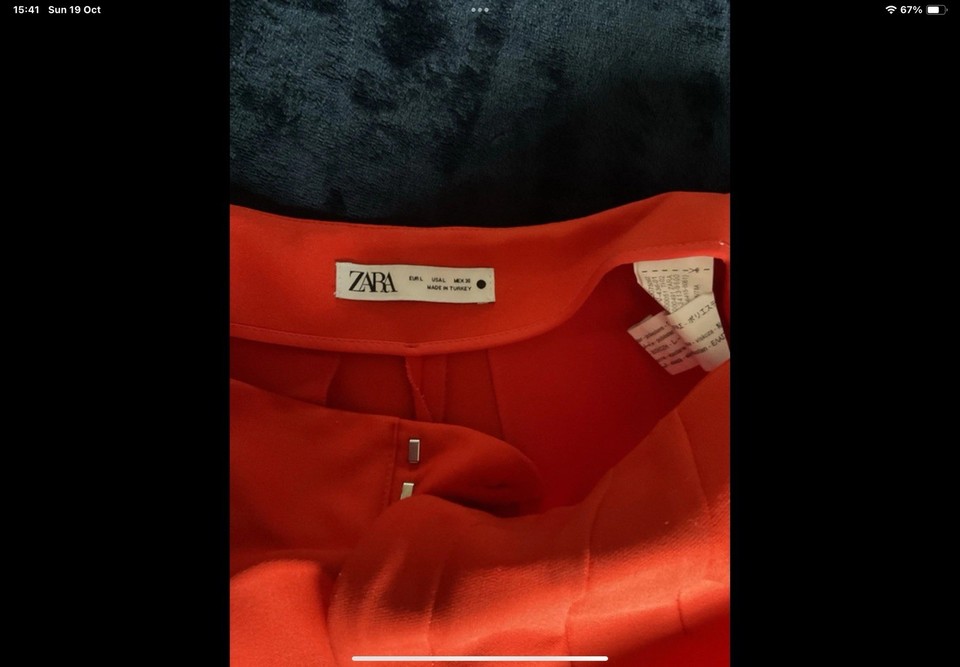 Zara red high waisted shorts size L only ever worn once. | eBay UK