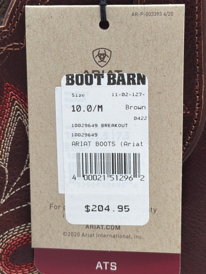 Ariat Womens Western Boots With Shock Shield Cushion Heel Strike ...