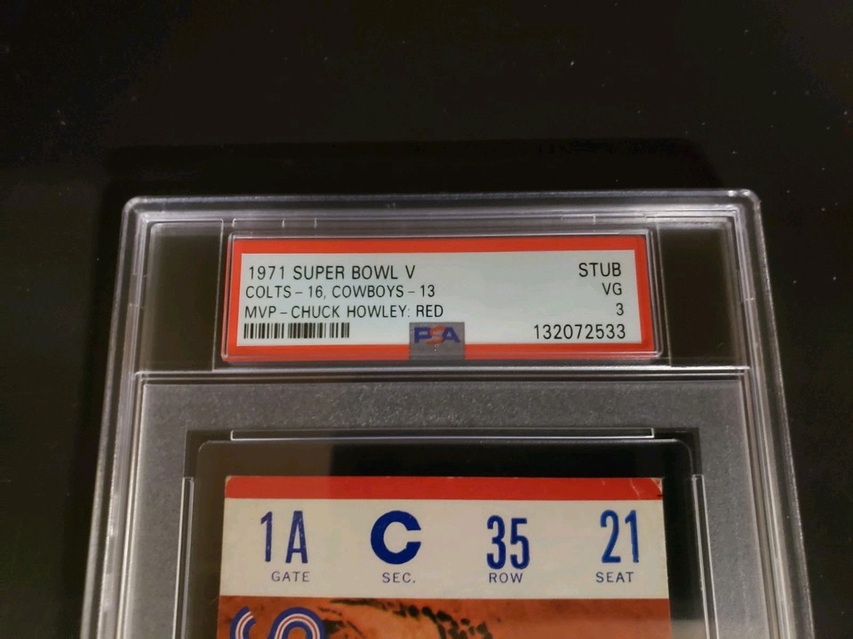 1971 SUPER BOWL V TICKET STUB COWBOYS COLTS MVP-CHUCK HOWLEY PSA 3 | eBay