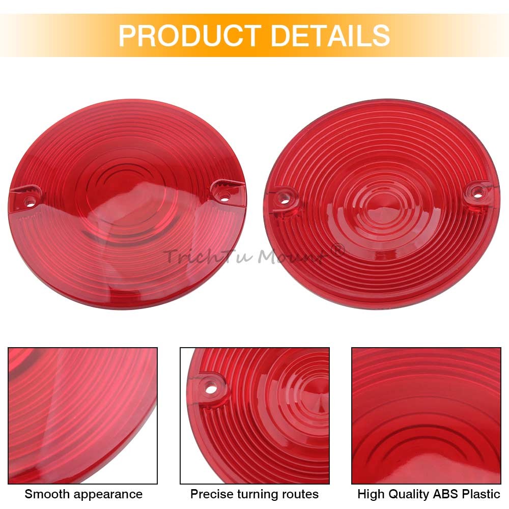 Red Turn Signal Light Lens Covers For Harley Touring Electra Glide Road ...