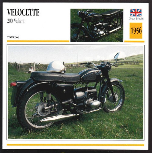 1956 Velocette 200cc Valiant (192cc) Motorcycle Photo Spec Sheet Info ...