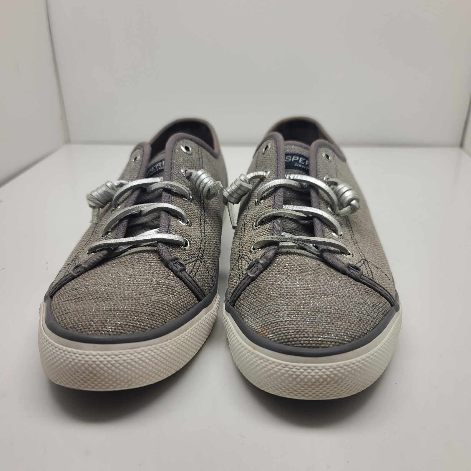Sperry Top-Sider Seacoast Gray Silver Canvas Women’s Sneaker Size 10 M ...