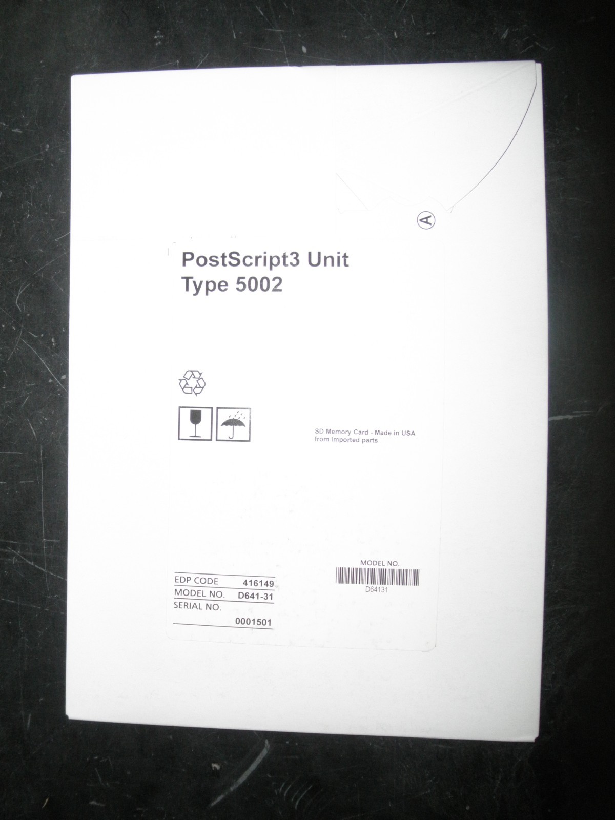 Ricoh Savin Lanier Postscript3 Unit Type 5002 SD Card for sale online ...