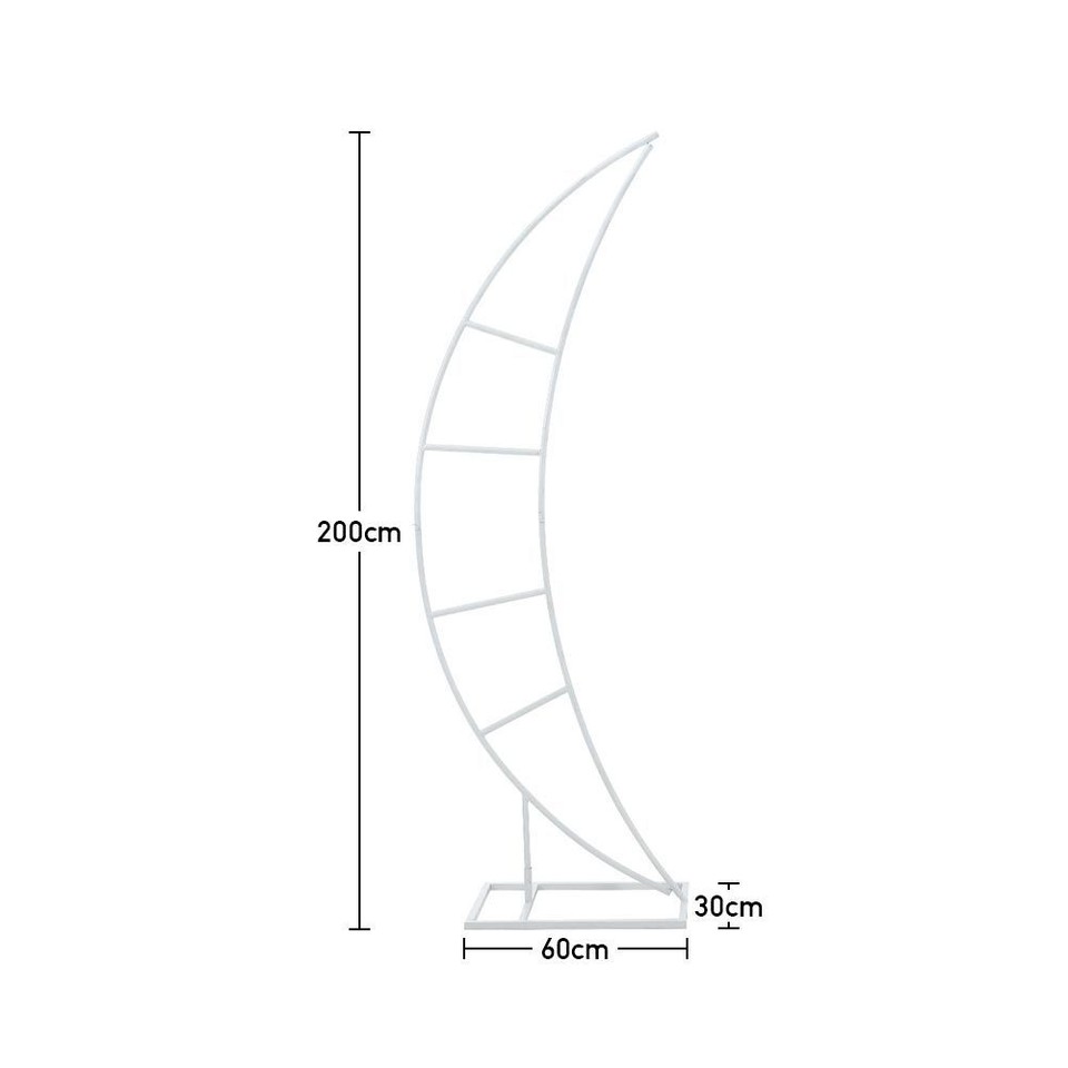 200cm Metal Flower Stand Hoop Half Moon Shape Wedding Arch Backdrop ...