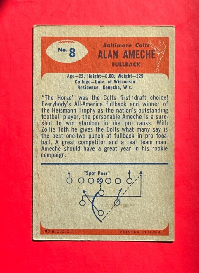 1955 Bowman #8 Alan Ameche Rookie Baltimore Colts | eBay