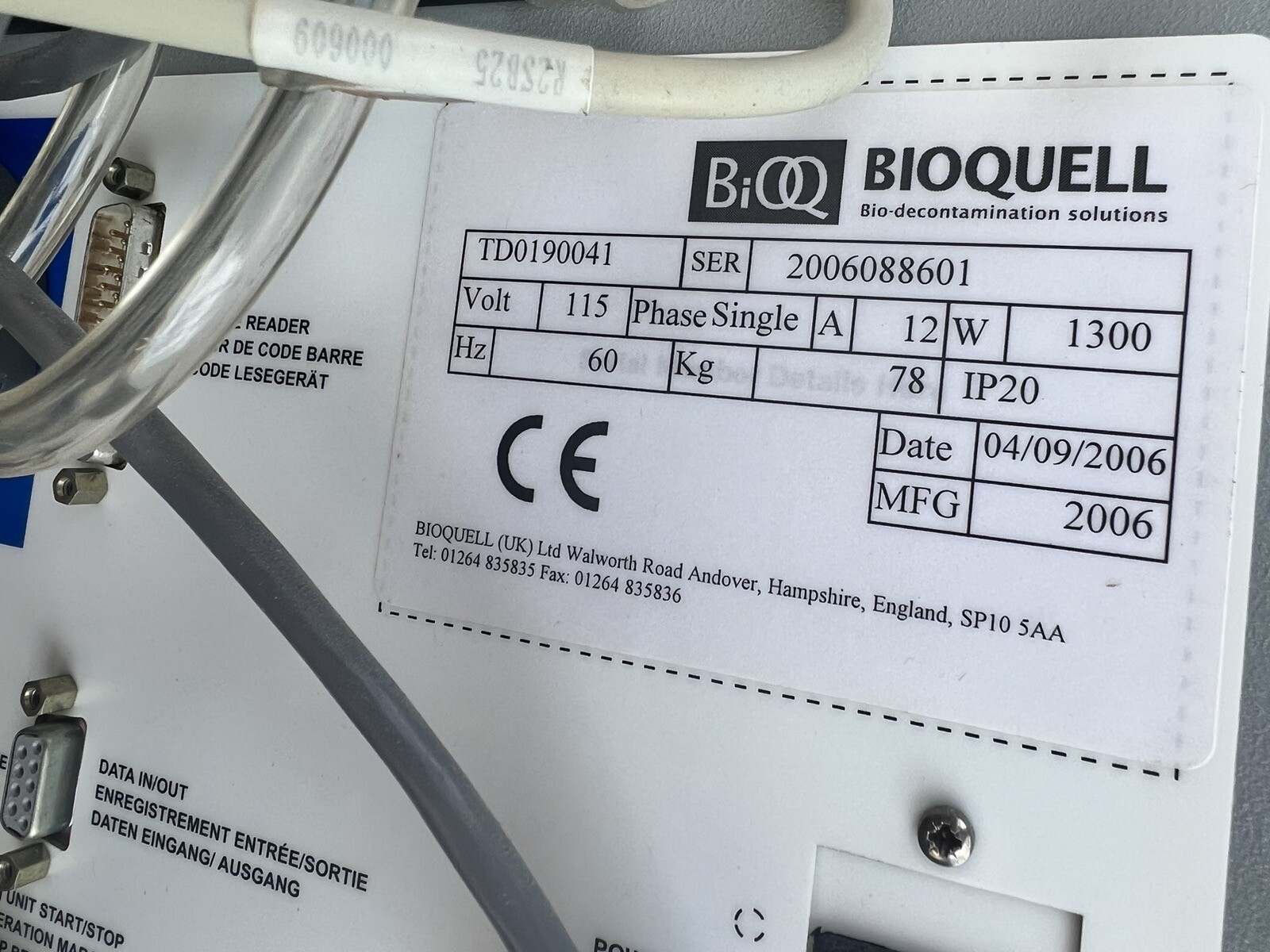 BIOQUELL TD0190041 Clarus L VHP vapor hydrogen peroxide generator | eBay