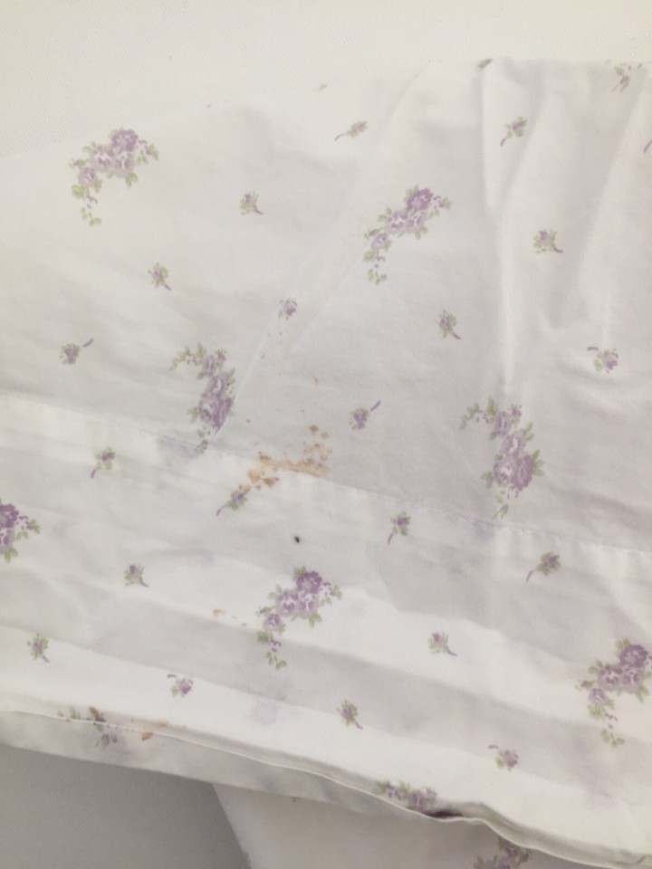 Country Cottage Floral Flat 80x96" Full Sheet Lilac Purple Floral ...