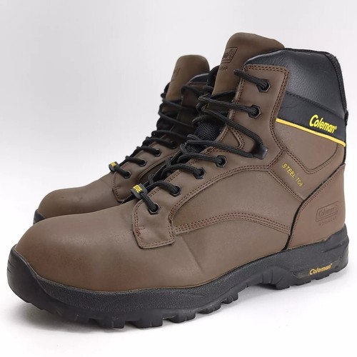 Coleman Steel Toe Carpenter Work Boots Mens 12 M Brown Safety Workwear ...