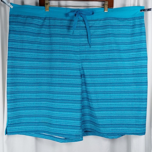 OP Ocean Pacific Swim Trunks Mens Sz 3XL Black Turq Stripe Hawaiian ...