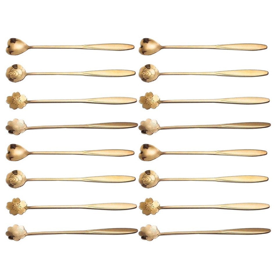 20 Pcs Flower Shaped Dessert Spoon Coffee Stirrers Mixing Utensils ...