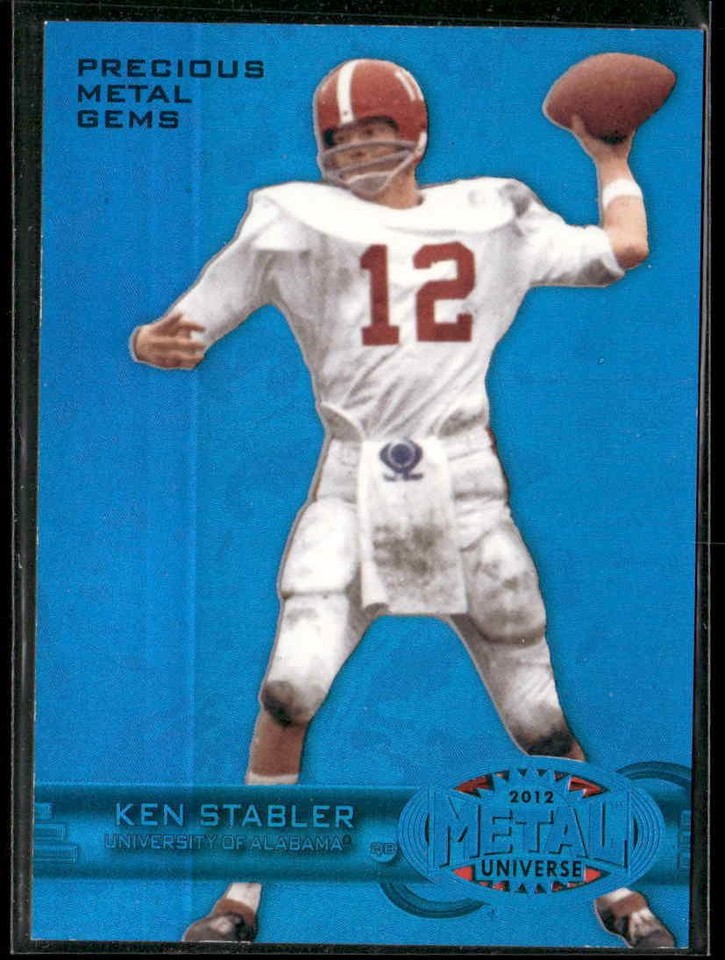 2012 Fleer Retro Ultra #M-14 Ken Stabler Metal Precious Metal Gems Blue ...
