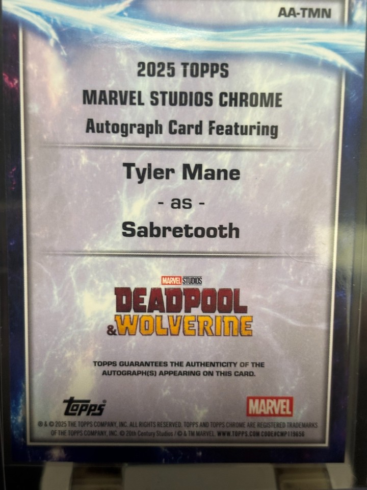 2025 Topps Marvel Studios Chrome #AA-TMN Tyler Mane as Sabretooth Auto ...