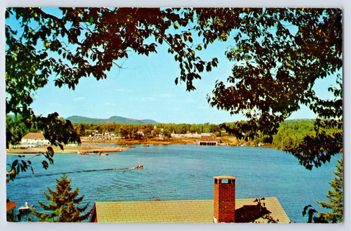 Old Forge NY New York Old Forge Lake & Beach From South Shore Rd 1950s ...