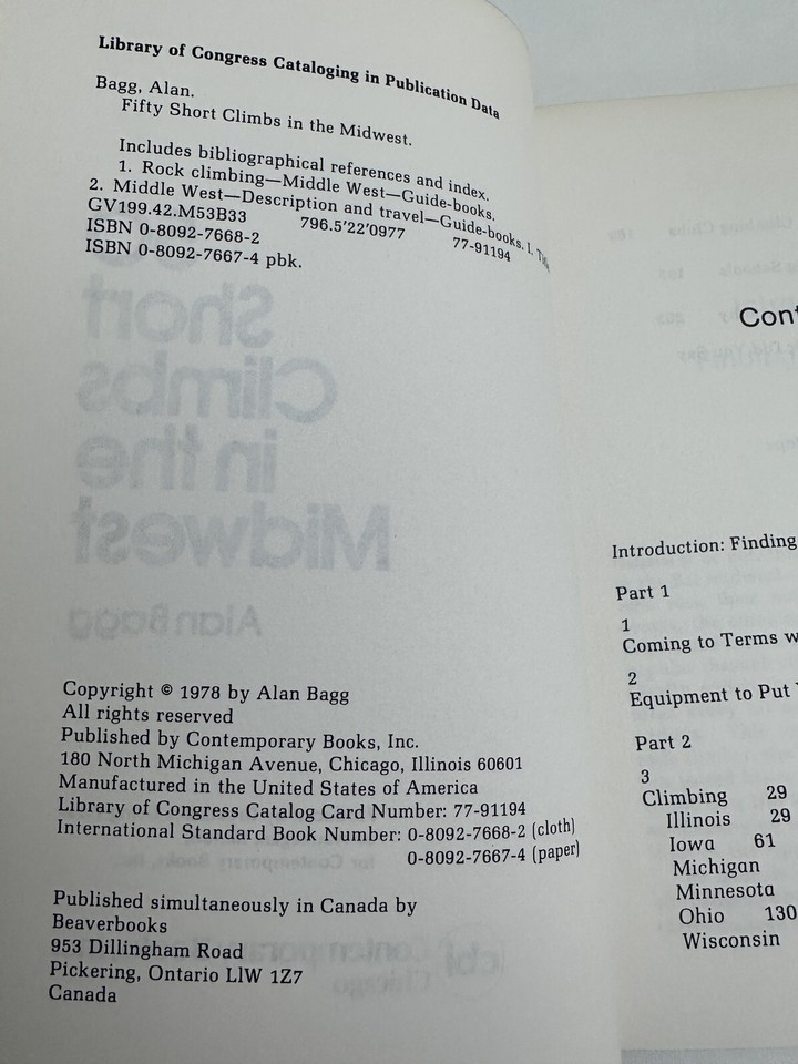 Alan Bagg - 50 Short Climbs In The Midwest - PB Rock Climbing - 1978 | eBay