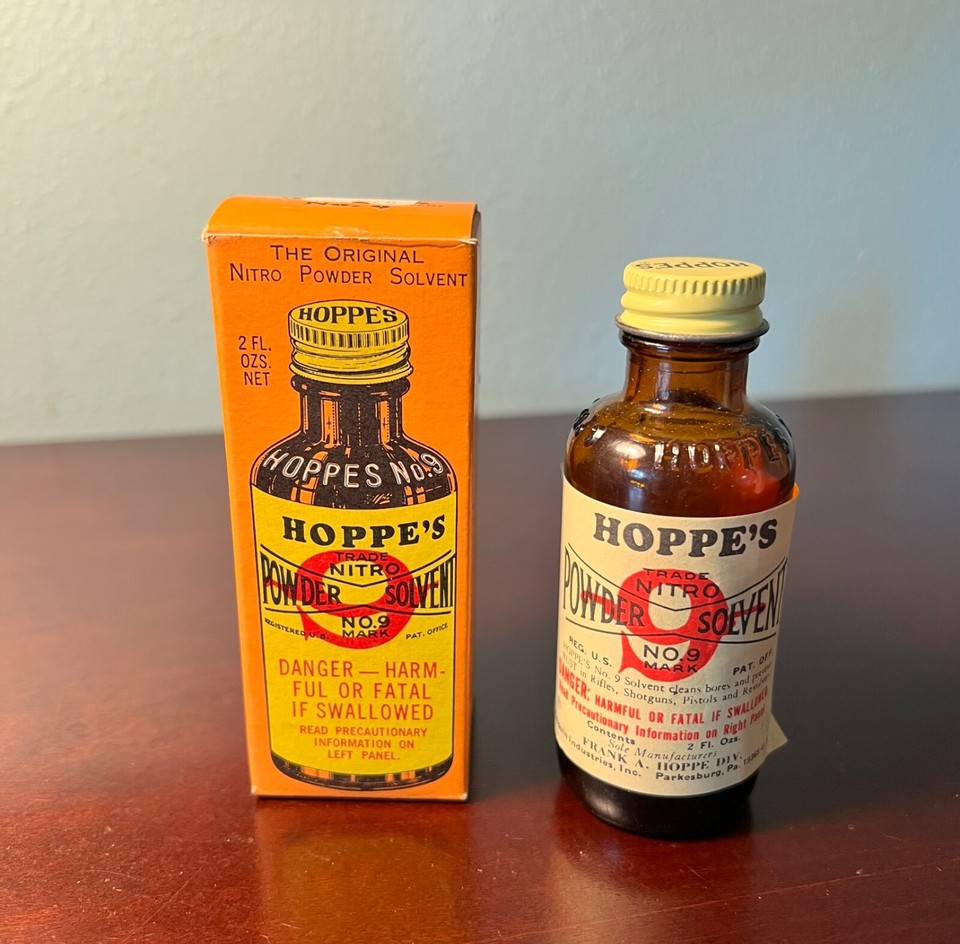 2 VTG Gun Cleaners Hoppe's No.9 Nitro Powder Solvent & Perma Blue Gun ...