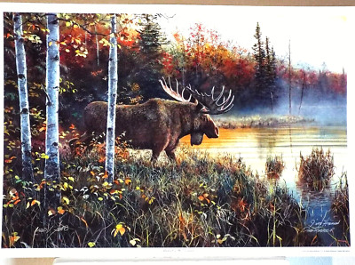 MASTER OF HIS DOMAIN ,BY JIM HANSEL, MOOSE IN FIELD, SIGNED LIMITED | eBay