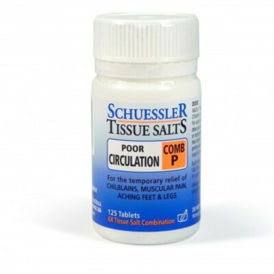 Schuessler Tissue Salts Comb P 125 Tablets Poor Circulation Chilblains ...