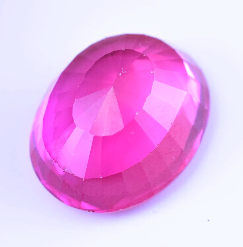 Natural Pink Ruby 42.60 Ct Oval Certified Flawless Loose Gemstone From ...