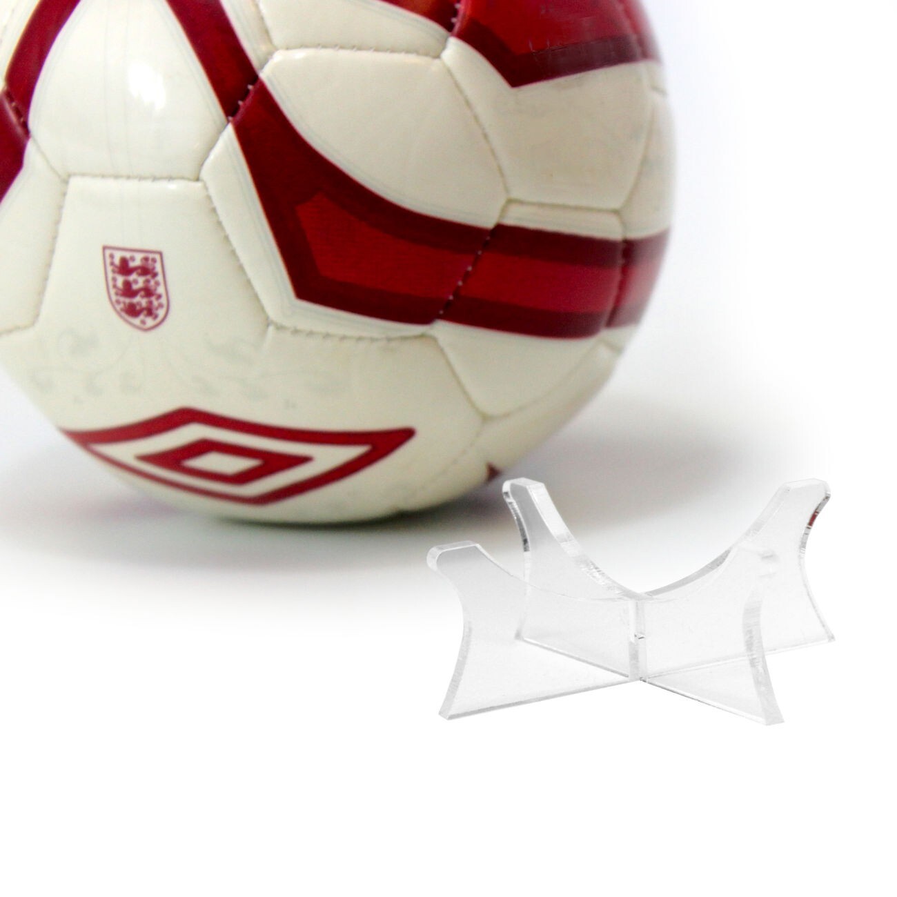 Acrylic MINI SIZE 2 Football Display Stand Ball Riser Plinth Signed ...