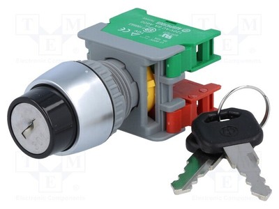 Switch Rotary with Key NC + NO 22mm KS22-1O/C,1-2 2position Stard-Tlsc ...