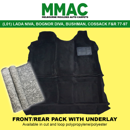 CAR CARPET FITS (L01) LADA NIVA, BOGNOR DIVA/BUSHMAN/COSSACK F&R+U/LAY ...