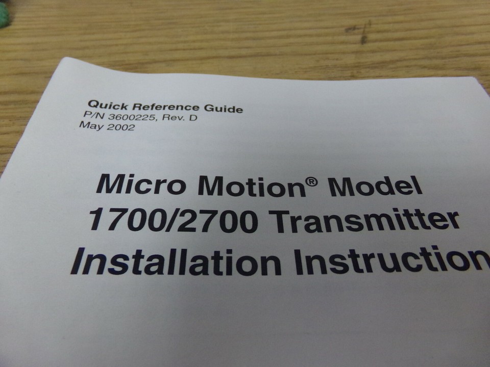 NEW Micro Motion 1700/2700 Transmitter Installation Instructions Quick ...