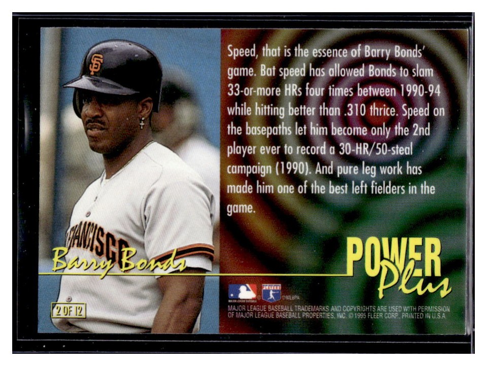 1996 Ultra #2 Barry Bonds Power Plus Gold Medallion | eBay