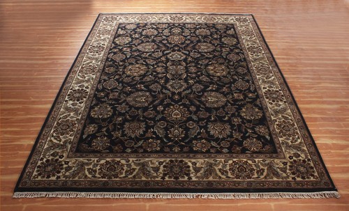 Large Wool Area Rugs for Living Room Hand-Knotted Oriental Black ...