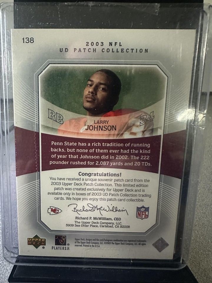 2003 UD Patch Collection #138 Larry Johnson | eBay