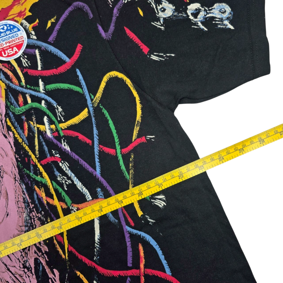 Vintage 1994 Wolverine Liquid Blue Overload Paul Prof Herbert AOP Shirt ...